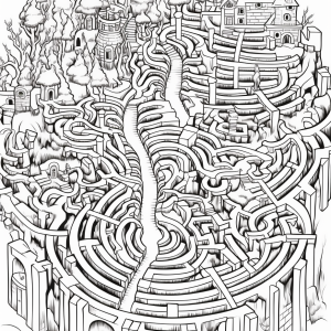 Maze coloring pages: Where Puzzles Meet Artistry - adultcolouring.com