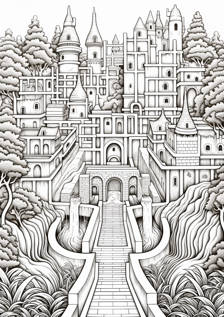 Maze coloring pages: Where Puzzles Meet Artistry - adultcolouring.com