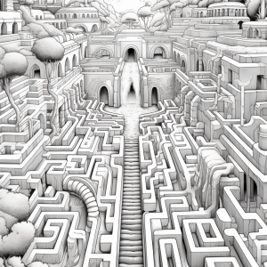 Maze coloring pages: Where Puzzles Meet Artistry - adultcolouring.com