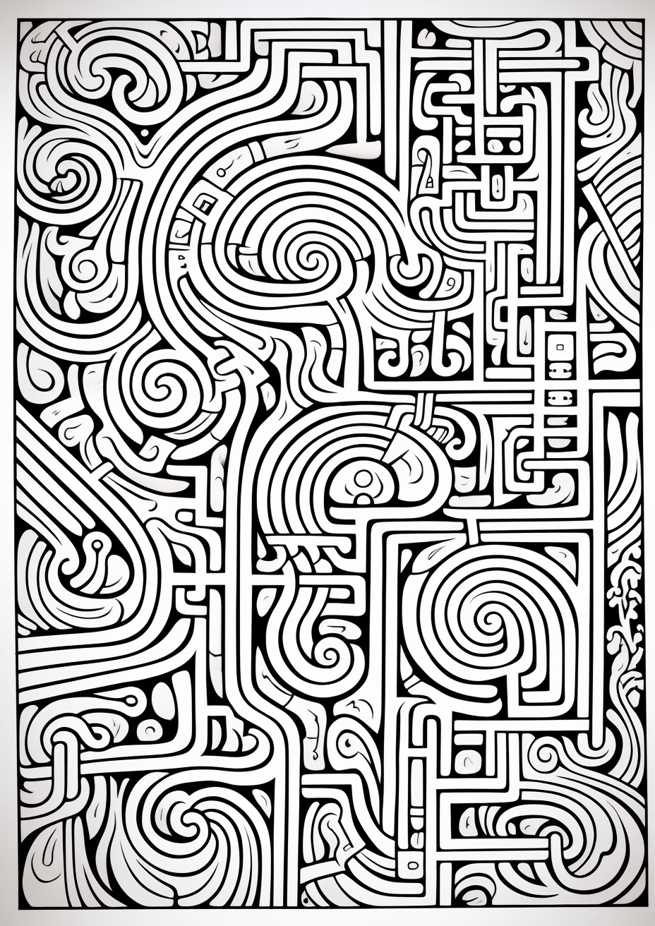 Maze coloring pages: Where Puzzles Meet Artistry - adultcolouring.com